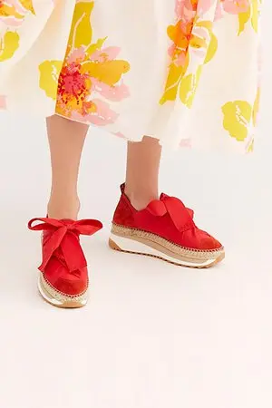 Free People Chapmin Espadrille Sneakers Red
