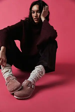 BIRKENSTOCK Boston Shearling Clogs Pink Clay