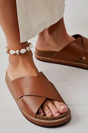 Free People Sidelines Footbed Sandals Honey
