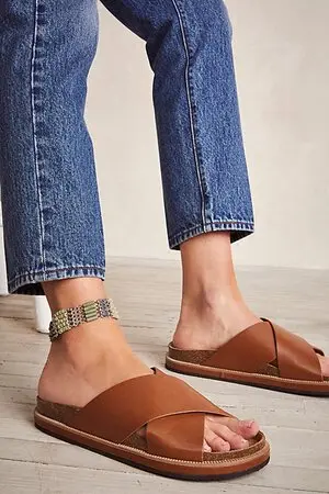 Free People Sidelines Footbed Sandals Miel