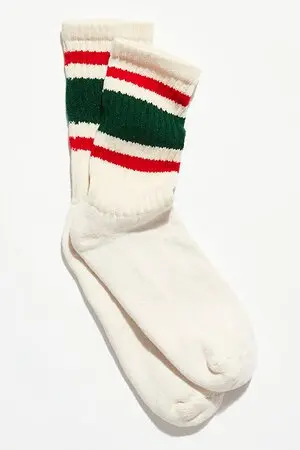 Free People Free People Retro Stripe Tube Socks Green / Red