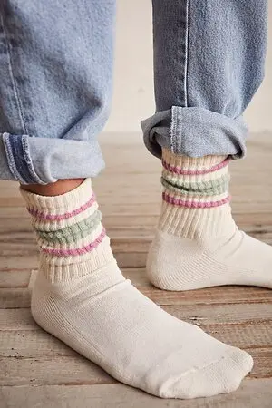 Free People Free People Retro Stripe Tube Socks Green