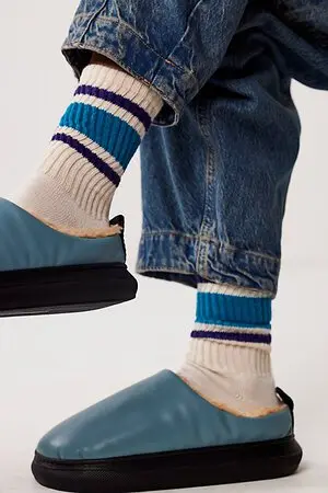 Free People Free People Retro Stripe Tube Socks Tile/mulberry