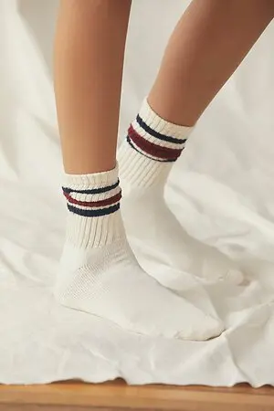 Free People Free People Retro Stripe Tube Socks Varsity Maroon
