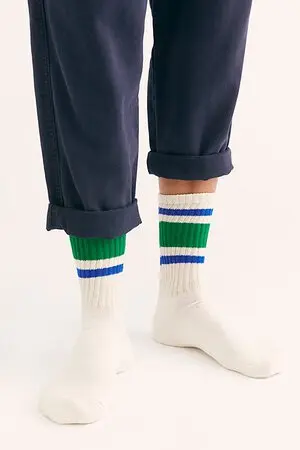 Free People Retro Stripe Tube Socks - Varsity Navy