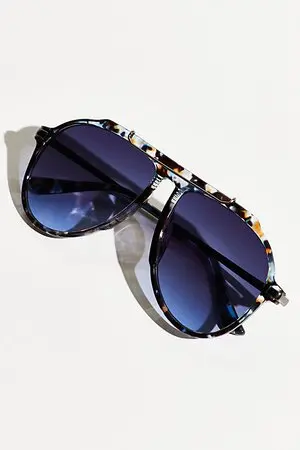 Free People Ventura Oversized Aviator Sunglasses Indigo