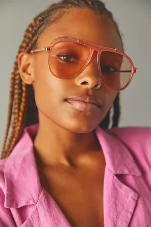 Free People Ventura Oversized Aviator Sunglasses Strawberry