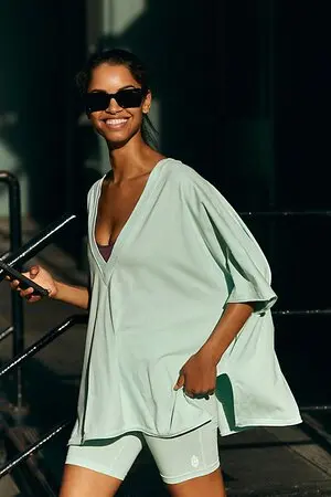 Free People Hot Shot Reversible Set Washed Aqua