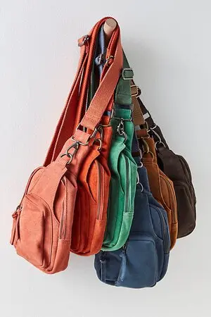 Free People Free People Suede Sling Bag Bluebird