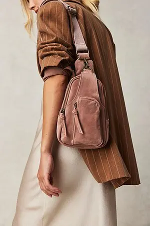 Free People Free People Suede Sling Bag Orange
