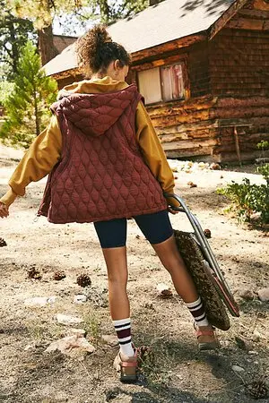 Free People FP Movement Dream Big Quilted Vest Ginger Spice
