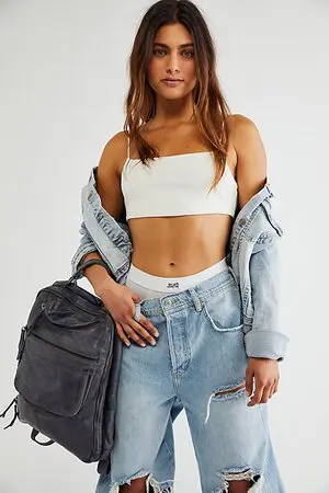 Free People East End Leather Backpack - Smoke