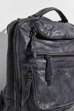 Free People East End Leather Backpack - Smoke