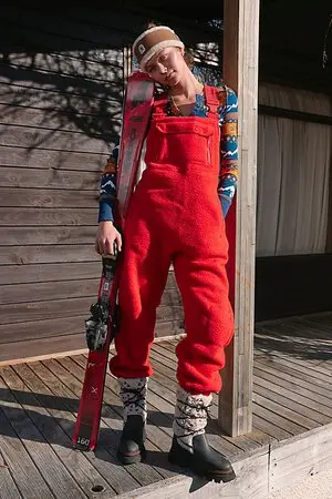 Free People Hit The Slopes Salopette Cherry Crush
