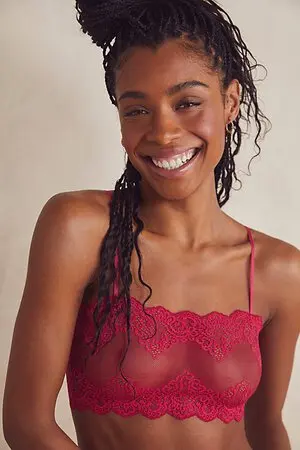 Only Hearts So Fine Lace Crop Reddish