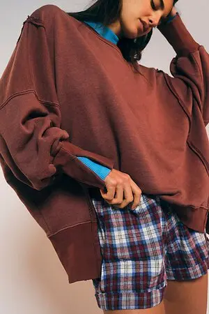 Free People We The Free Camden Sweatshirt Cherry Cola
