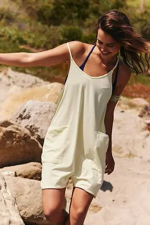 Free People FP Movement Hot Shot Romper Pure Sunshine