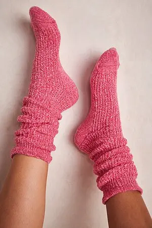 Free People Slouch Socks Marled Coral