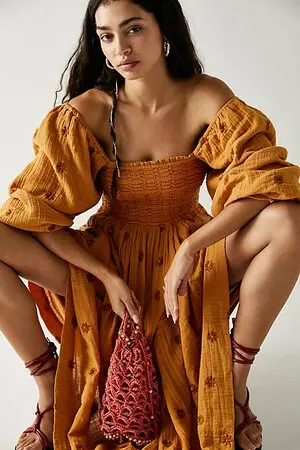 Free People Free People Dahlia Embroidered Maxi Dress Canyon Moon