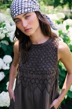 Free People Lotus Paisley Print Bandana - Charcoal