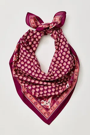 Free People Lotus Paisley Print Bandana - Punch