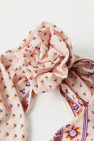 Free People Lotus Paisley Print Bandana Shell Combo