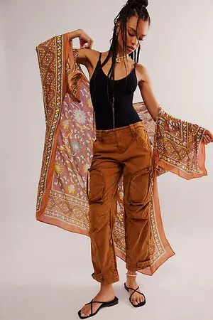 Free People Magic Dance Border Print Duster - Bronze