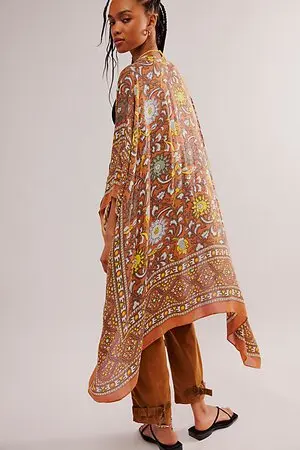 Free People Magic Dance Border Print Duster - Bronze