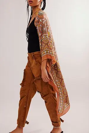 Free People Magic Dance Border Print Duster - Bronze