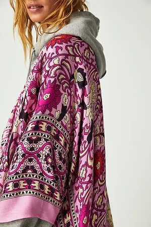 Free People Magic Dance Border Print Duster Cherry Blossom Combo
