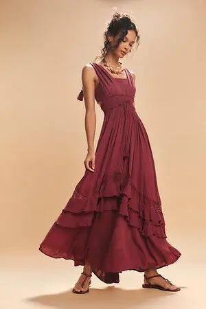 Free People Santa Maria Maxi Dress Aged Red