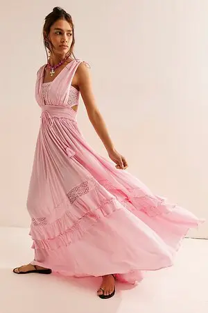 Free People Santa Maria Maxi Dress Almond Blossom