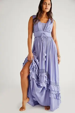 Free People Santa Maria Maxi Dress Frozen Violet