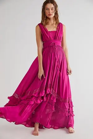 Free People Santa Maria Maxi Dress Fuchsia Fizz
