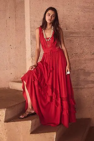 Free People Santa Maria Maxi Dress Lychee