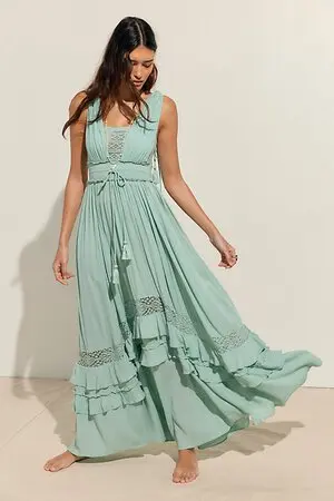 Free People Santa Maria Maxi Dress - Mountain Green