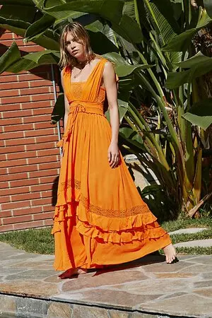 Free People Santa Maria Maxi Dress Orange