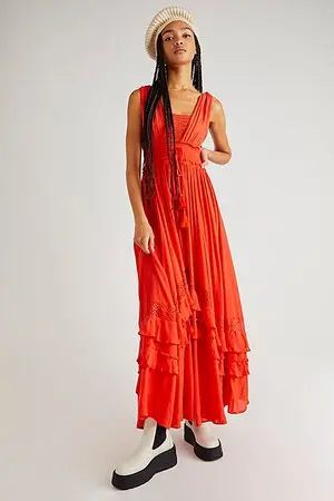 Free People Santa Maria Maxi Dress Persimmon