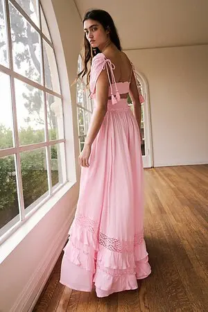 Free People Santa Maria Maxi Dress Pink Lemon
