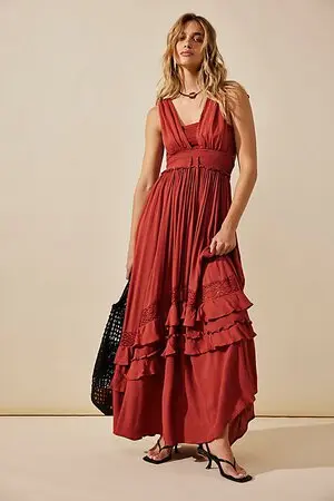 Free People Santa Maria Maxi Dress Terra Terracotta