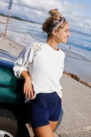 Free People Good Karma Running Shorts - Deepest Navy