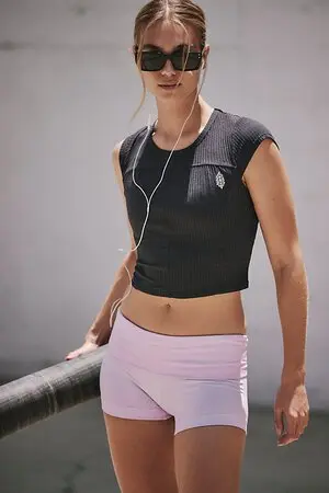 Free People FP Movement Good Karma Running Shorts Lavender Shadow