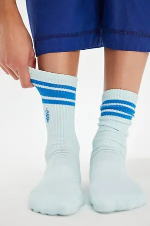 LUCKY HONEY Logo Stripe Tube Socks - Blue Combo