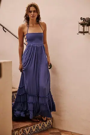 Free People Extratropical Maxi Dress Amparo Blue