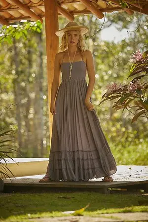 Free People Extratropical Maxi Dress Fallen Fig