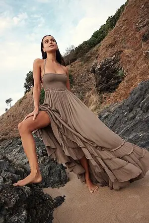 Free People Extratropical Maxi Dress - Olive Stone