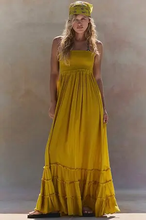 Free People Extratropical Maxi Dress - Yellow Jasmine