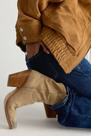 Free People Brayden Western Boots - Sand Suede