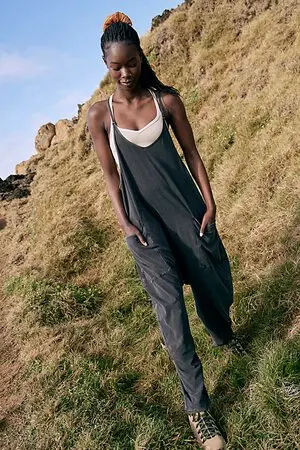 Free People Hot Shot Onesie Black