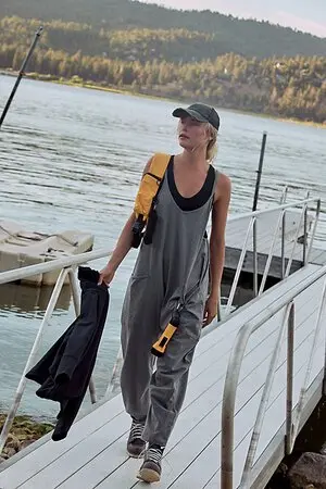 Free People Hot Shot Onesie Charcoal Heather